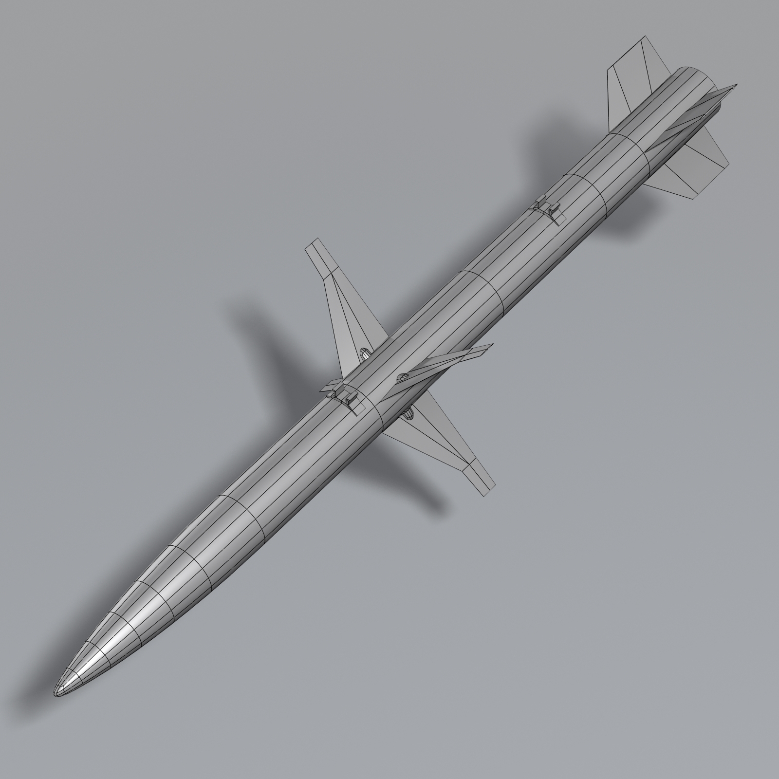 agm-88 harm missile 3d model