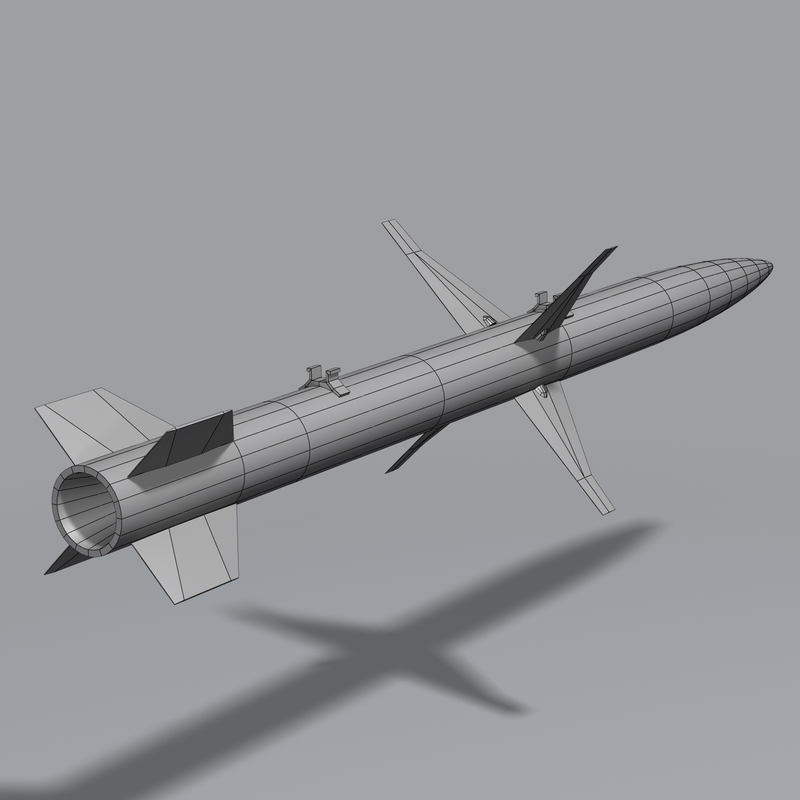 agm-88 harm missile 3d model