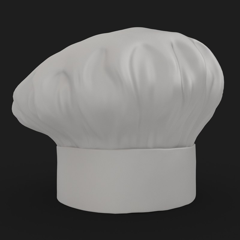 realistic chef hat 05 3d model