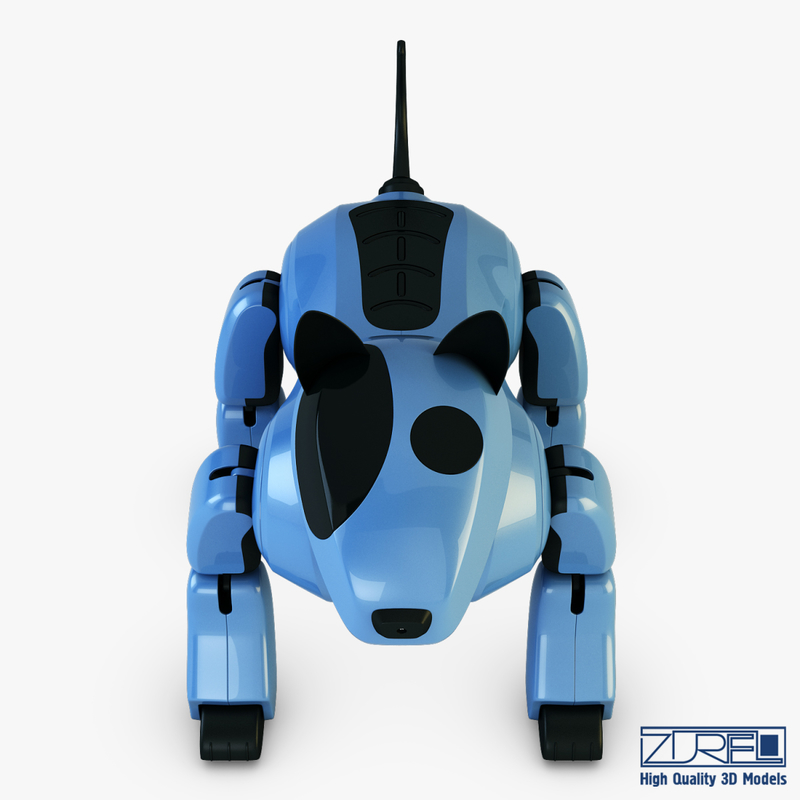 genibo robot dog blue 3d model
