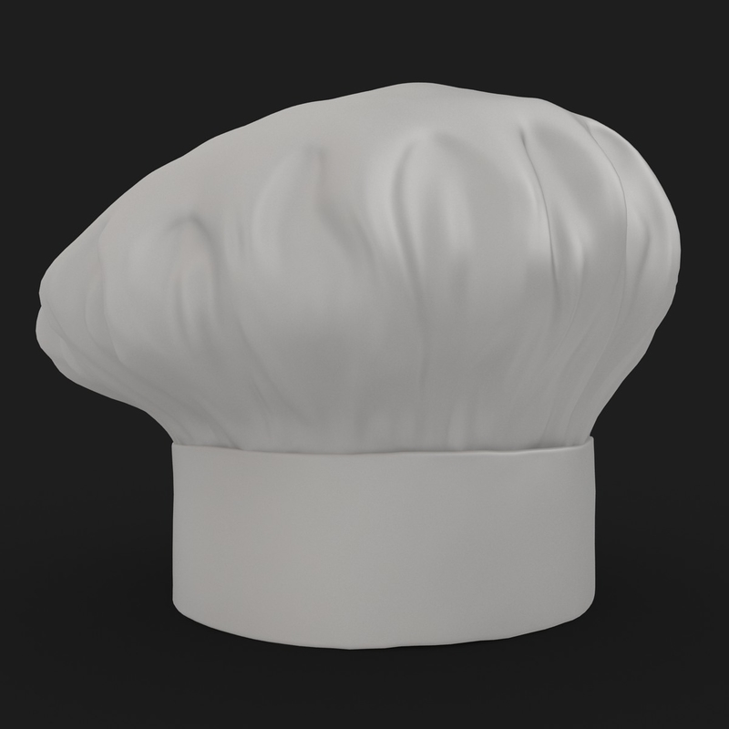 obj realistic chef hat 05