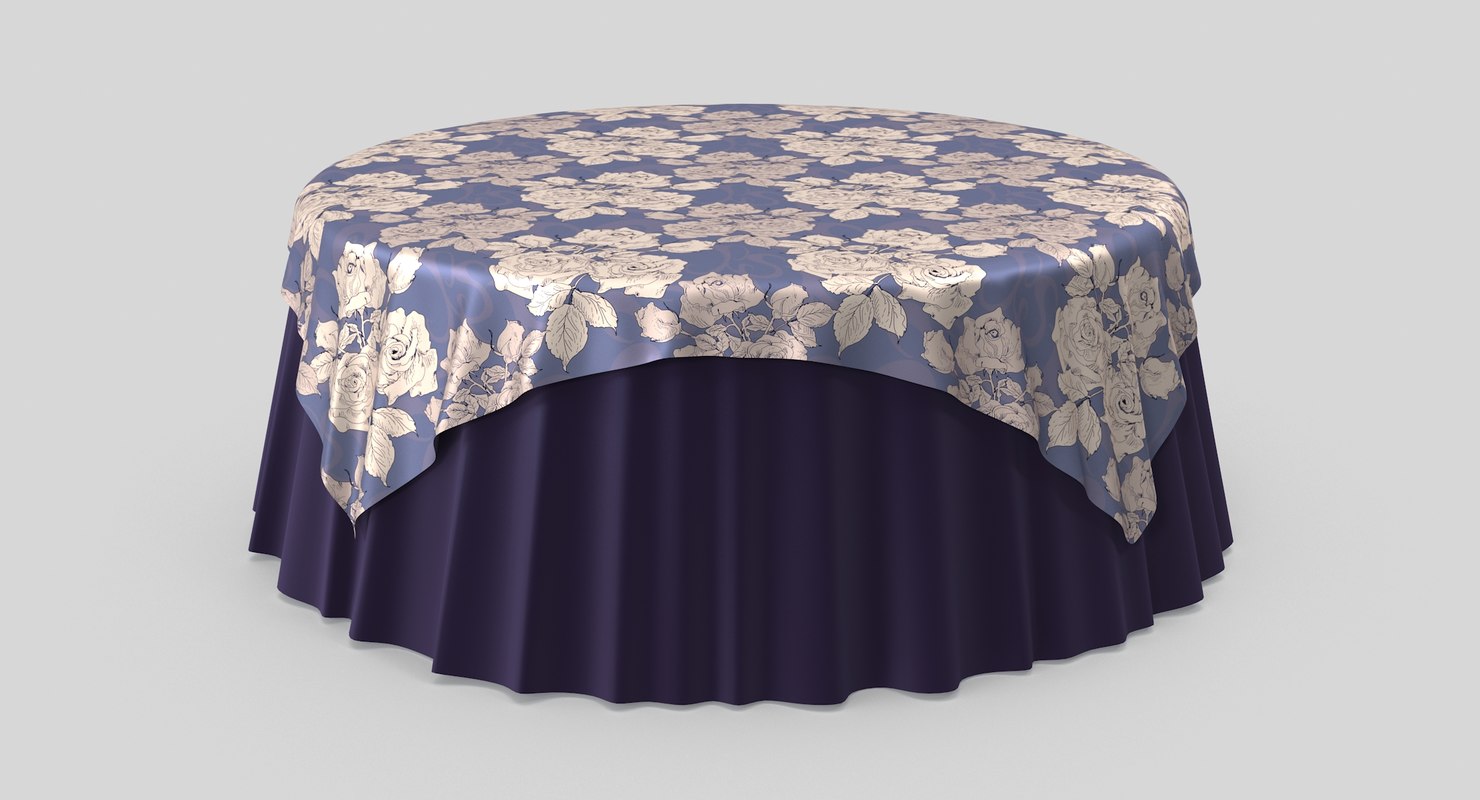 3d model table tablecloth cloth