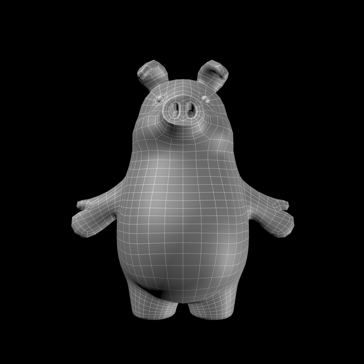 3d toon pork character model