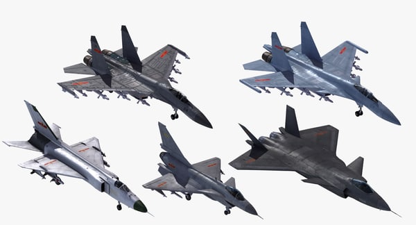 chinese tactical fighter aircraft 3d model