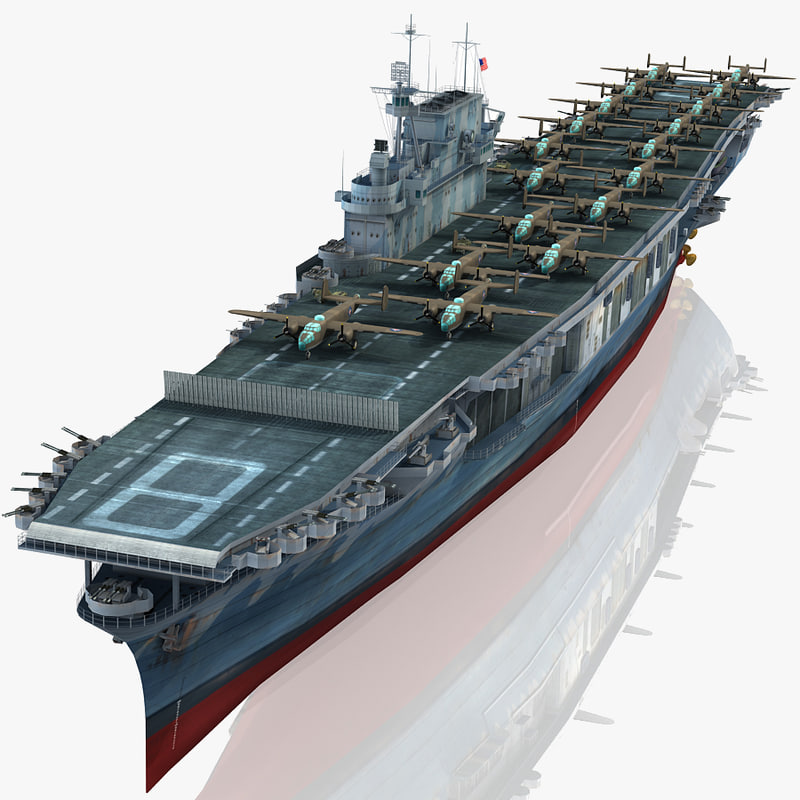 3d uss hornet cv-8 1942 model