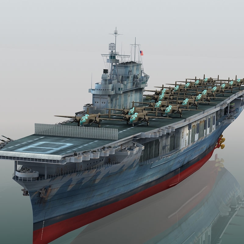 3d uss hornet cv-8 1942 model