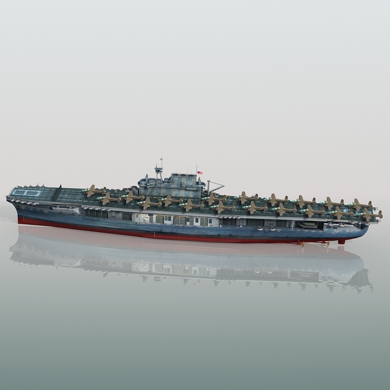 3d uss hornet cv-8 1942 model