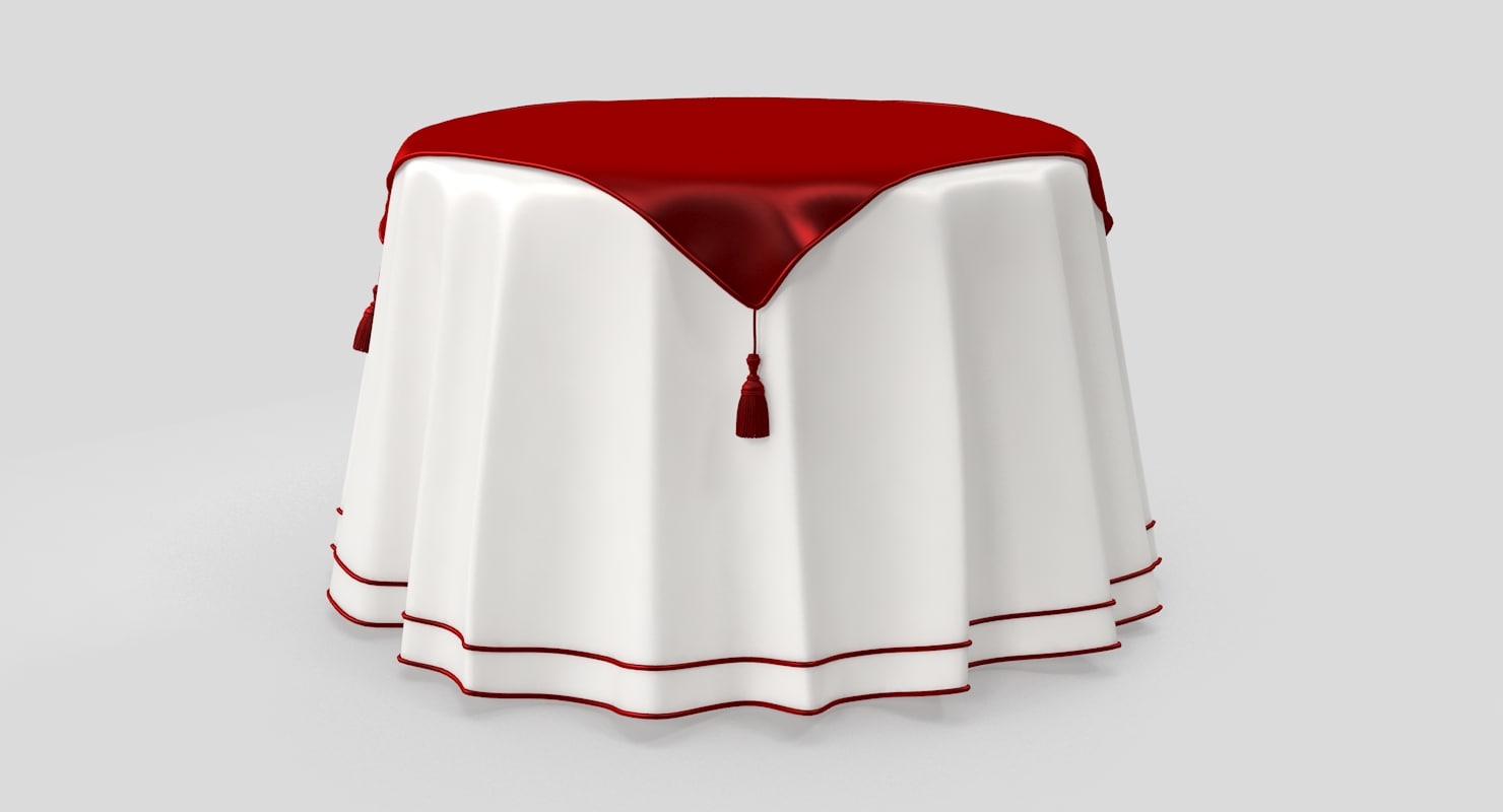 3d model table tablecloth cloth