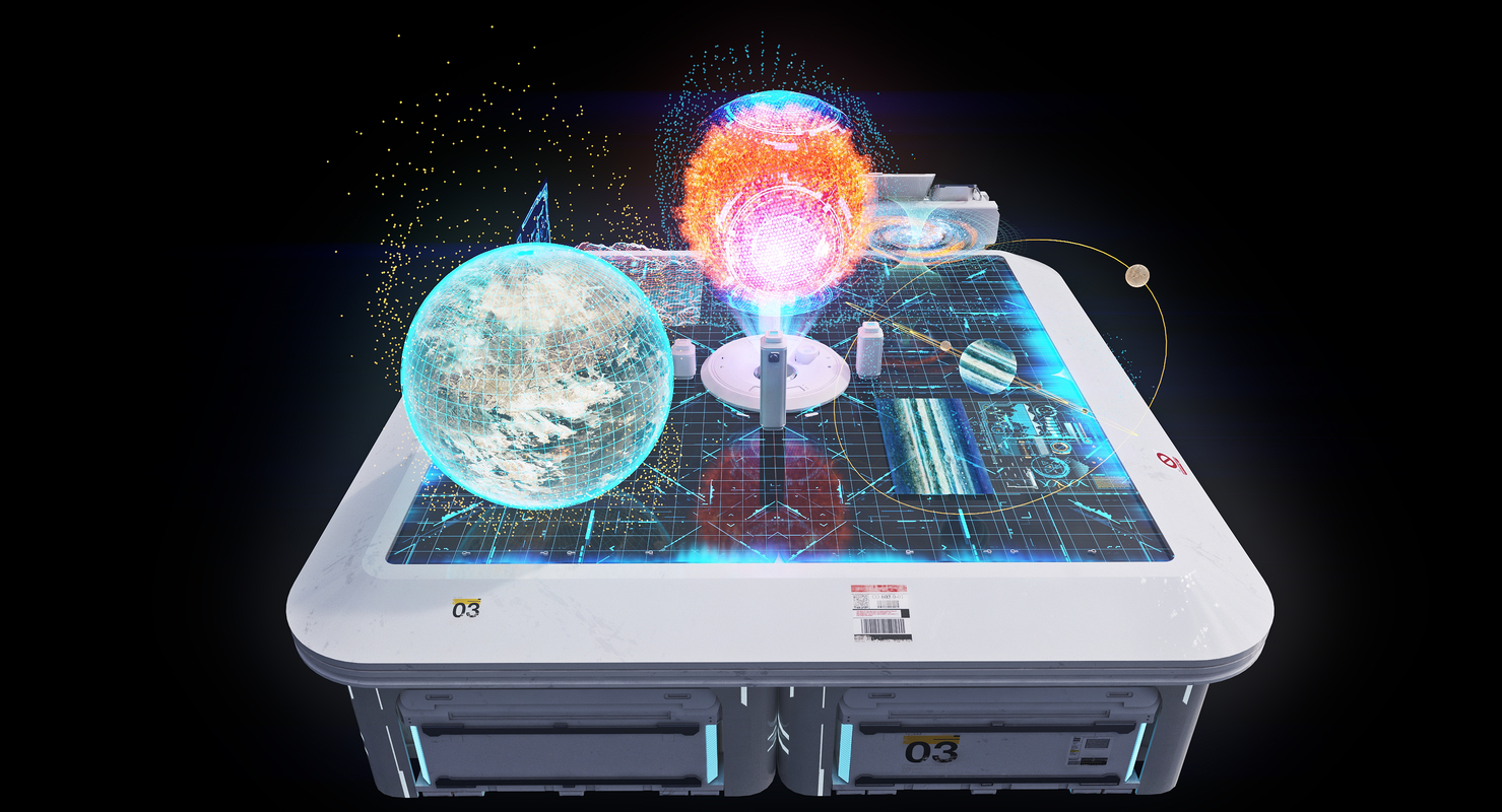 table 2 holograms 3d model