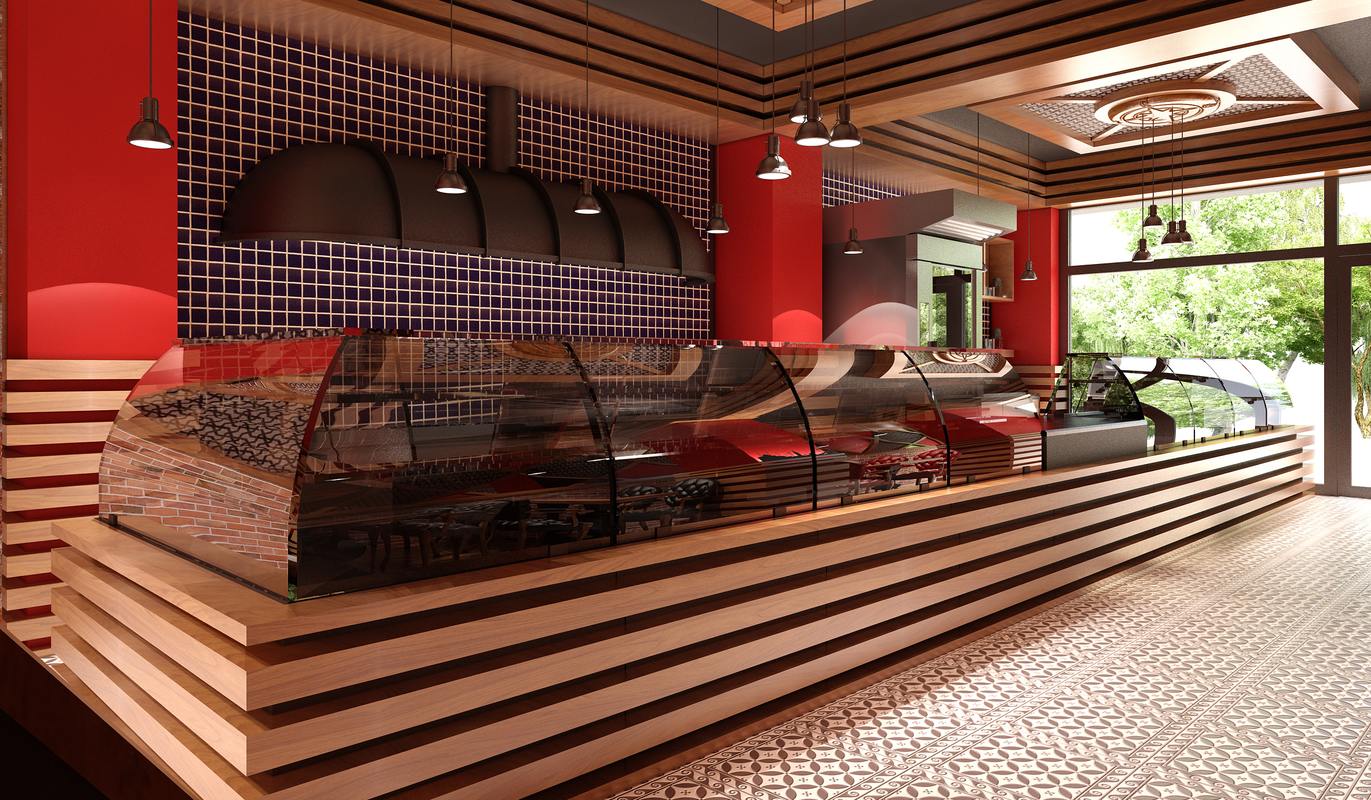 3d model of cafe interior