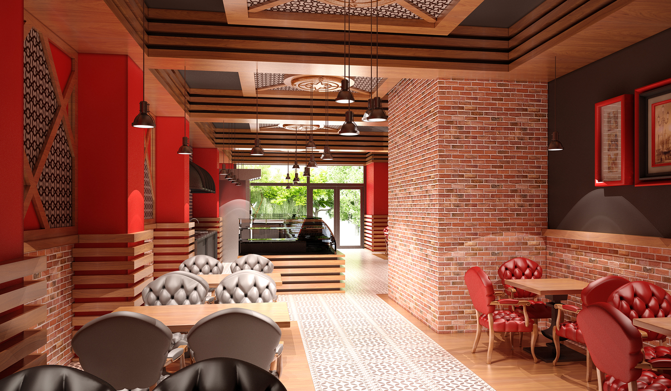 3d model of cafe interior