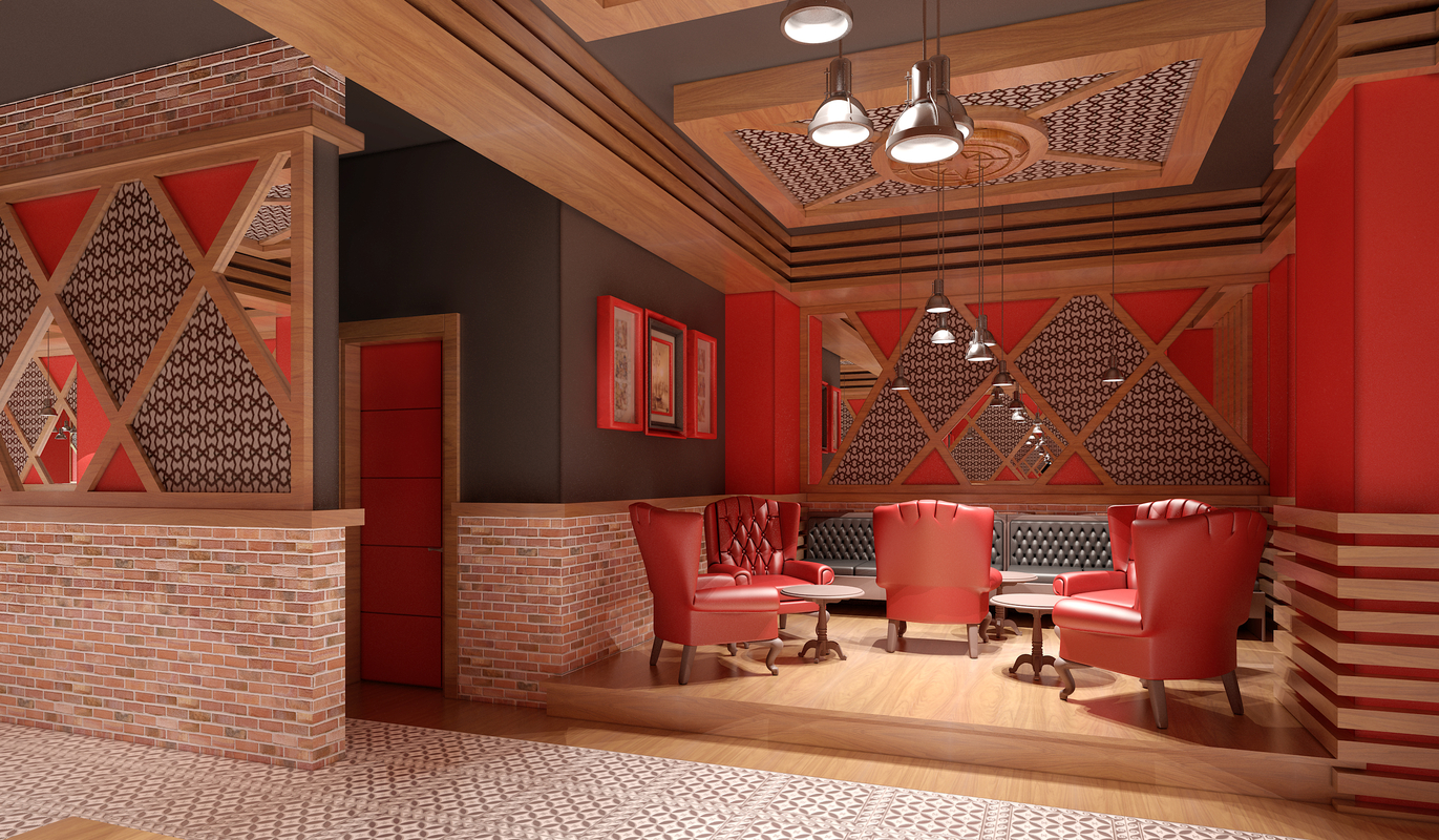 3d model of cafe interior