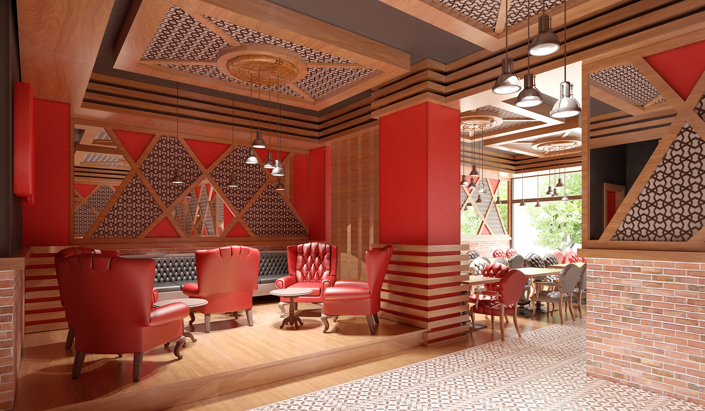 3d model of cafe interior