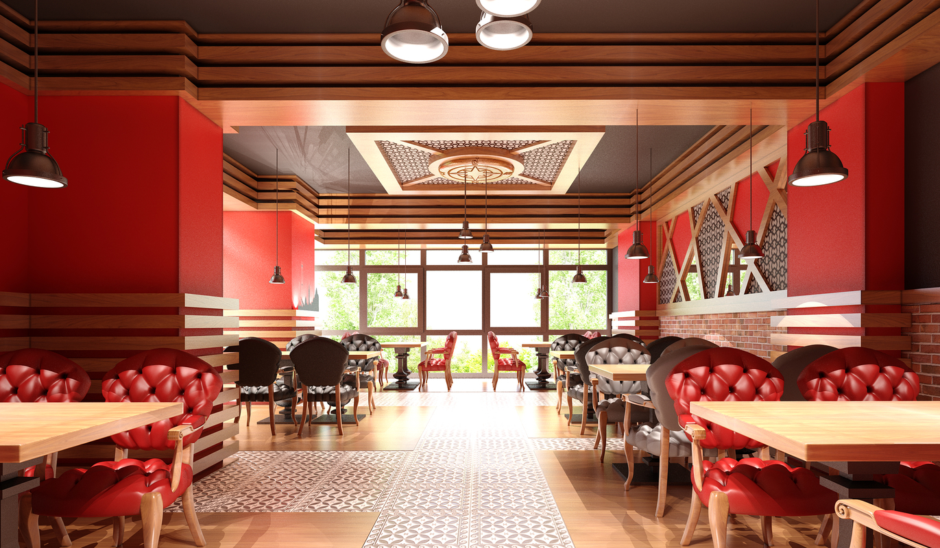 3d model of cafe interior