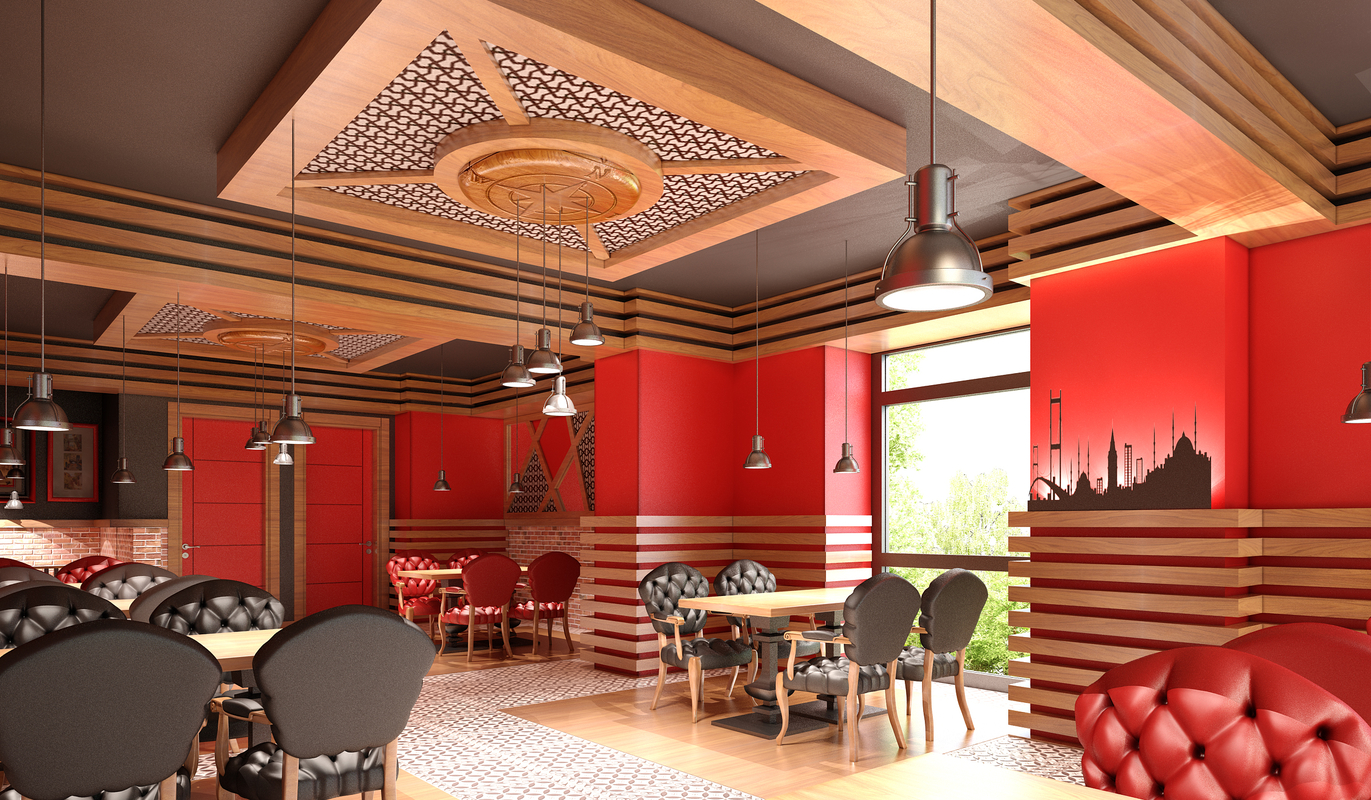 3d model of cafe interior