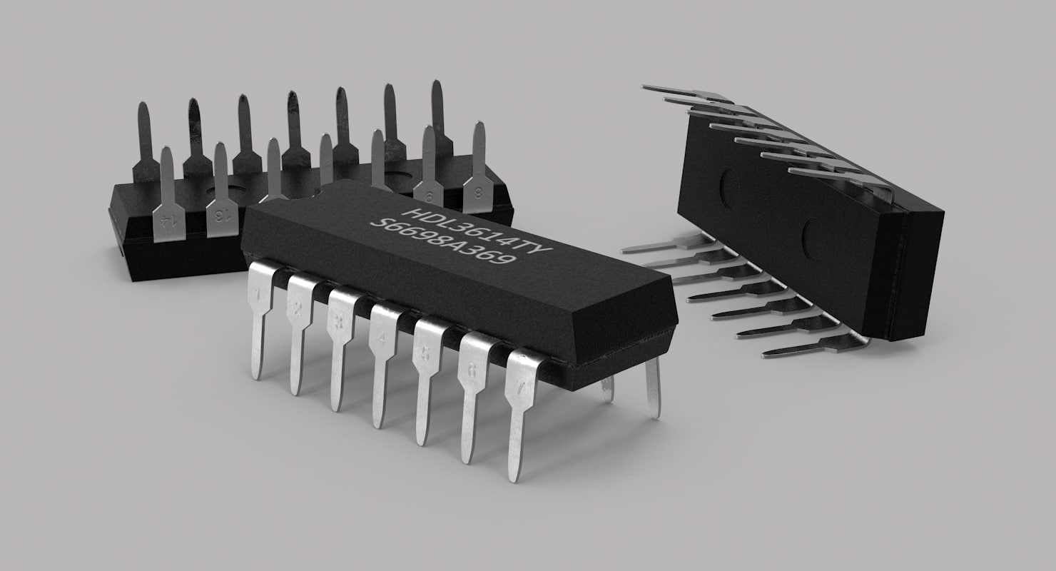 3d computer chip model