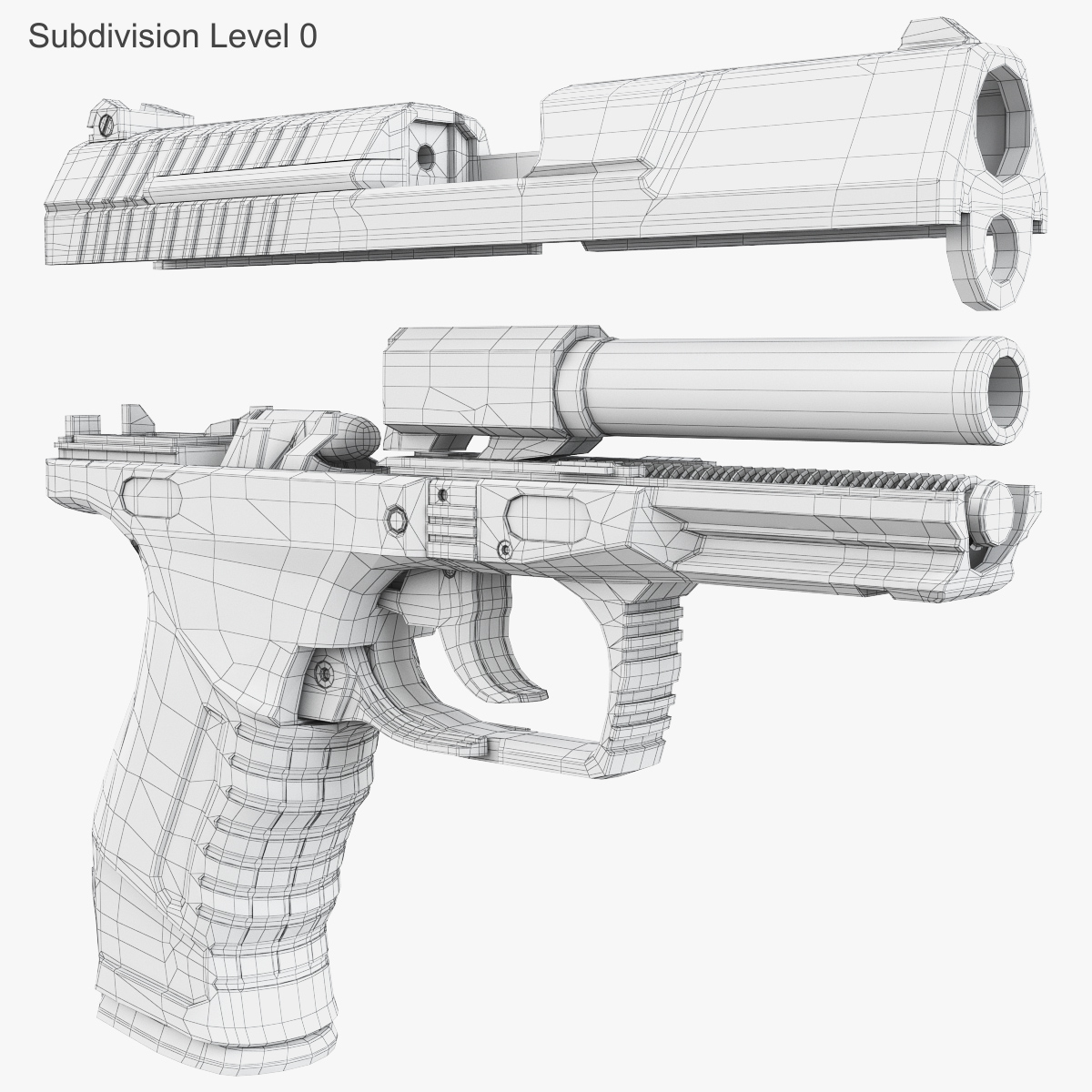 3d model gun walther p99
