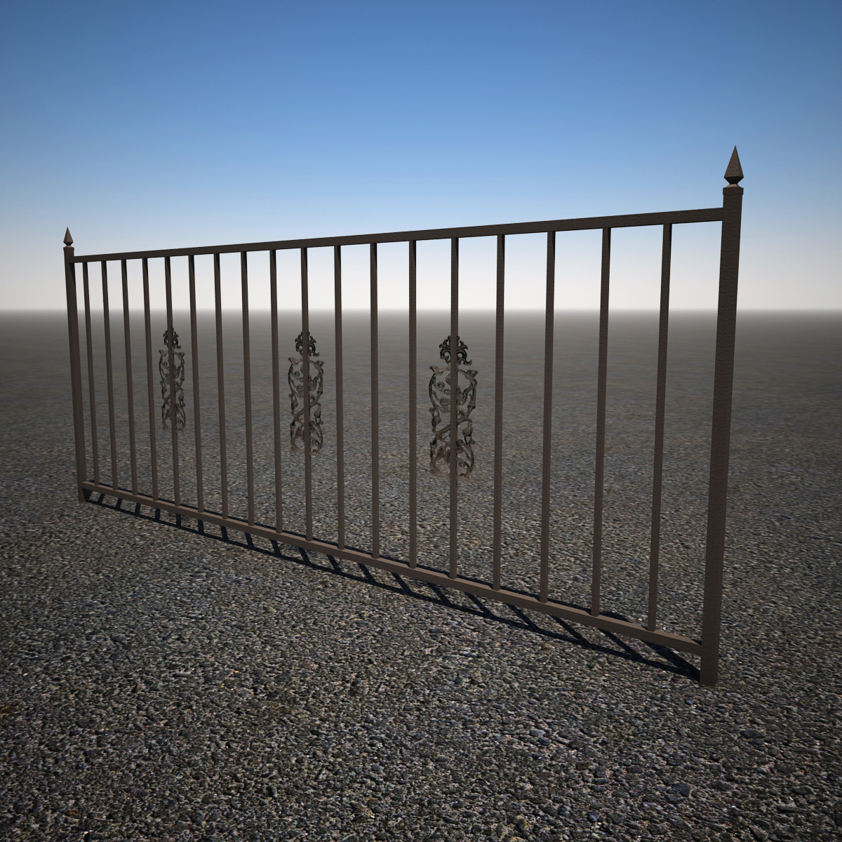 3d model iron yard fence