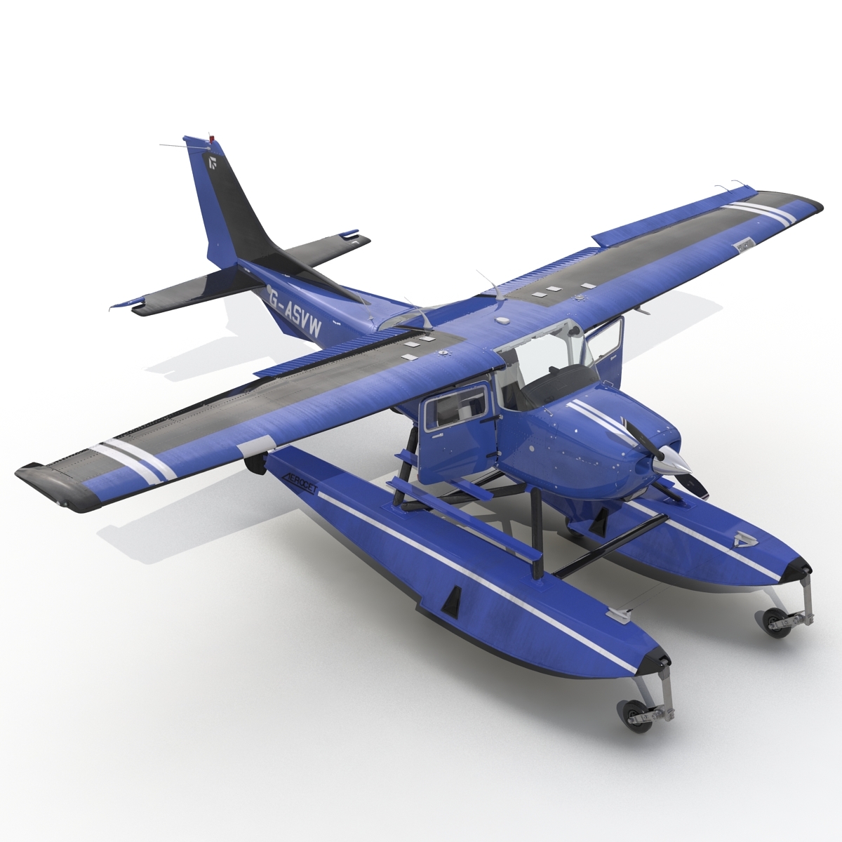 max cessna 172 blue seaplane