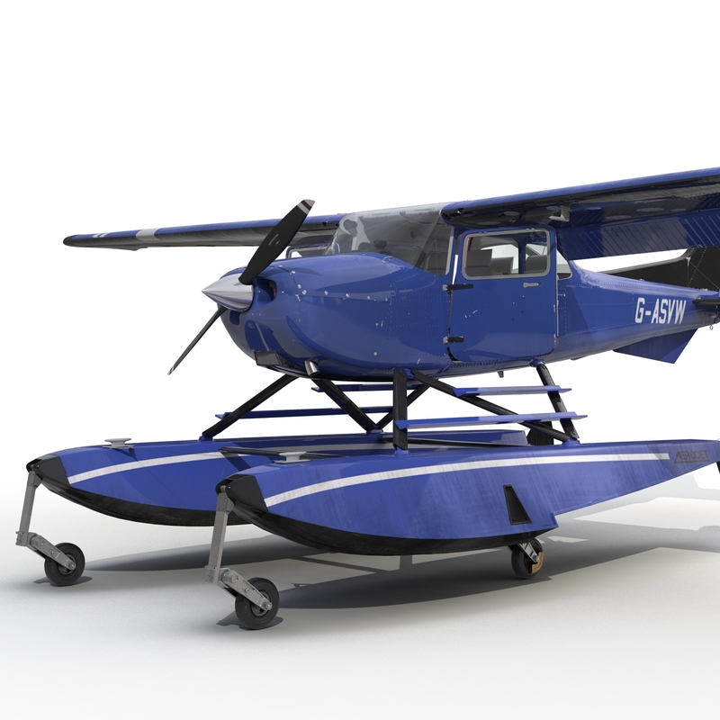 max cessna 172 blue seaplane