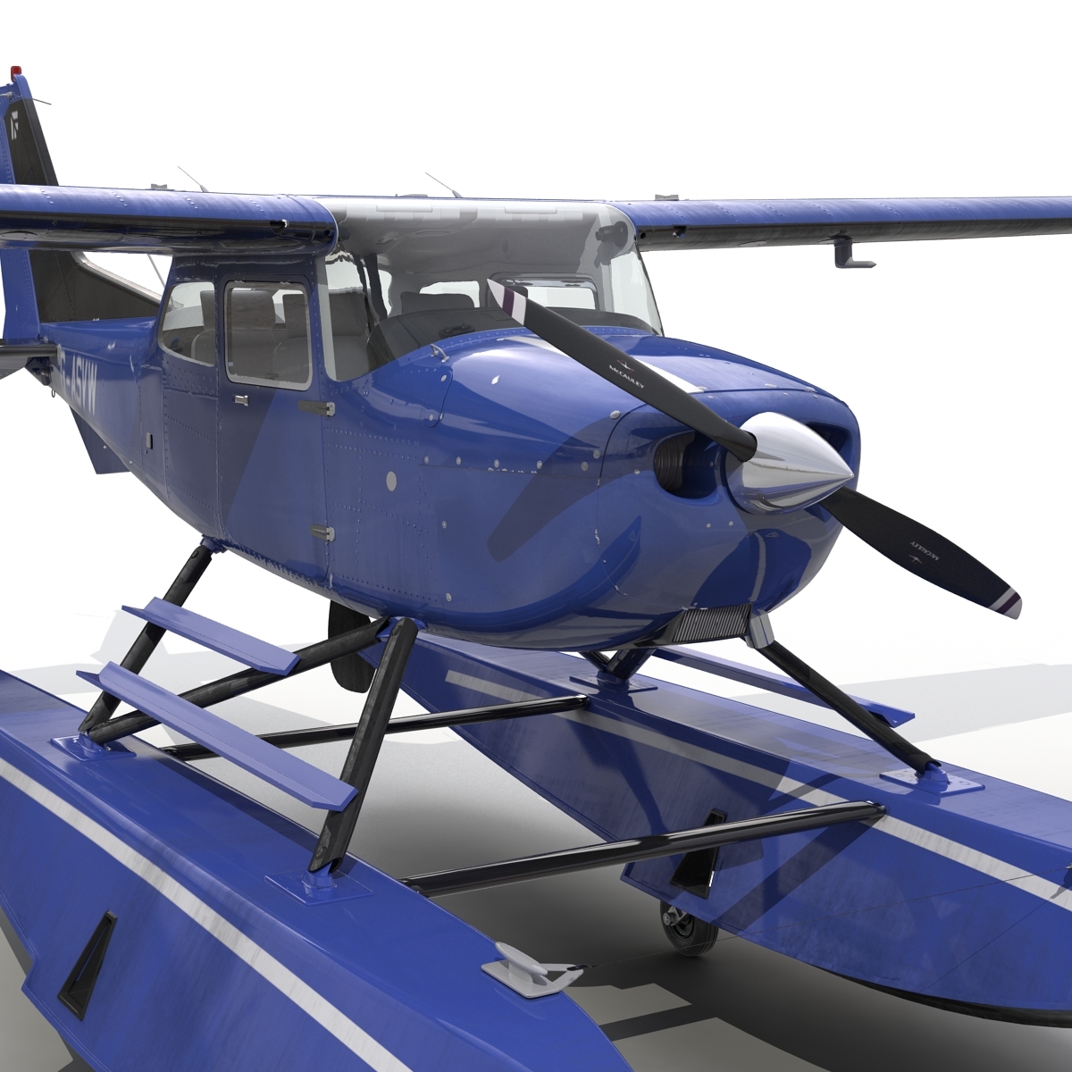 max cessna 172 blue seaplane