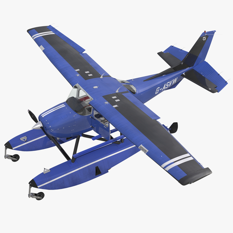 max cessna 172 blue seaplane