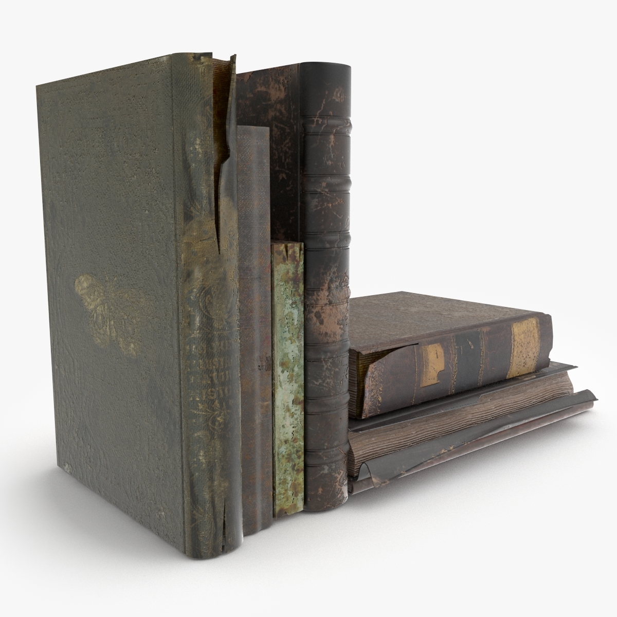 3d old books set 2 model