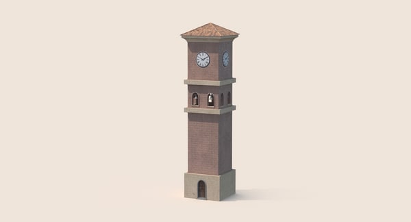 3d clock tower model