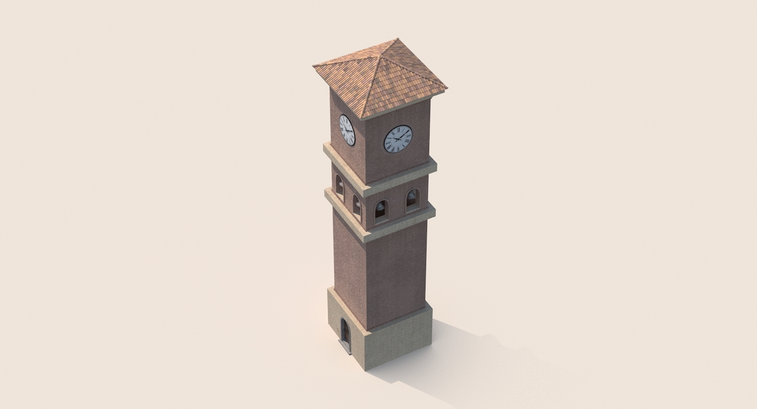 3d clock tower model