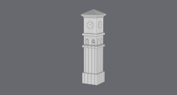 3d clock tower model