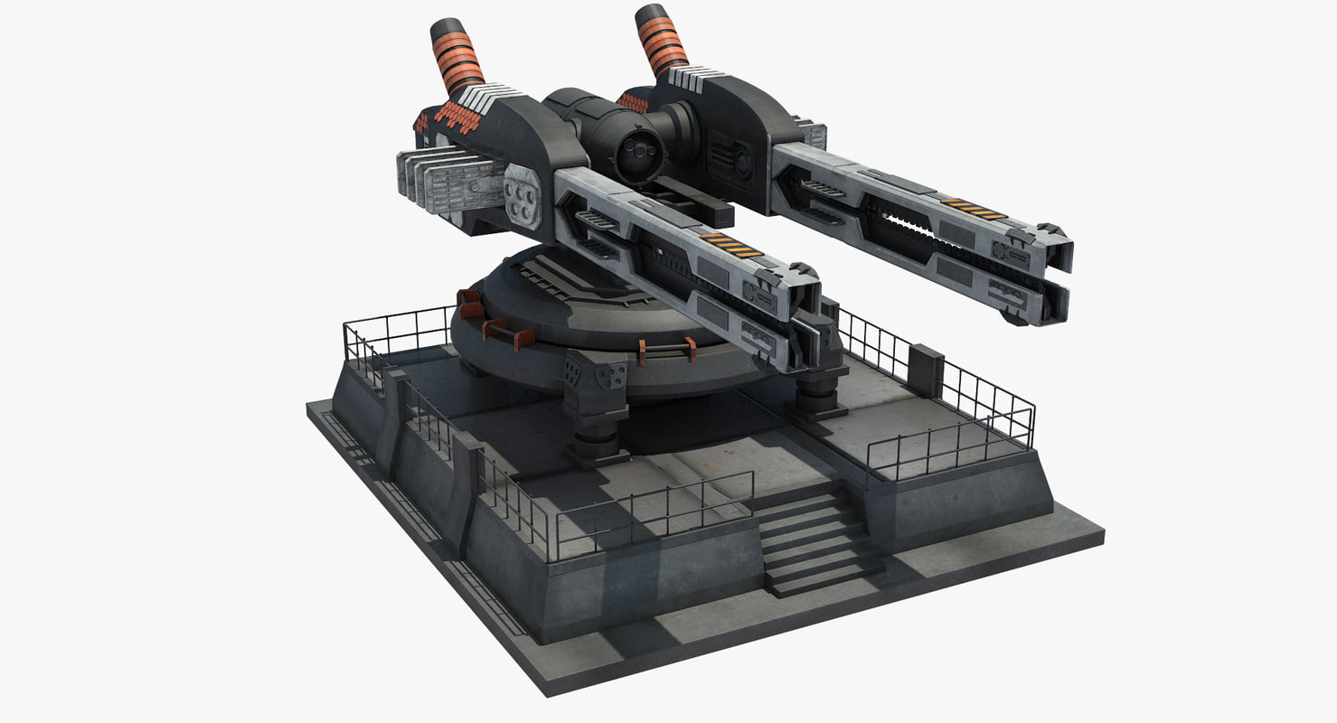3d model futuristic railgun