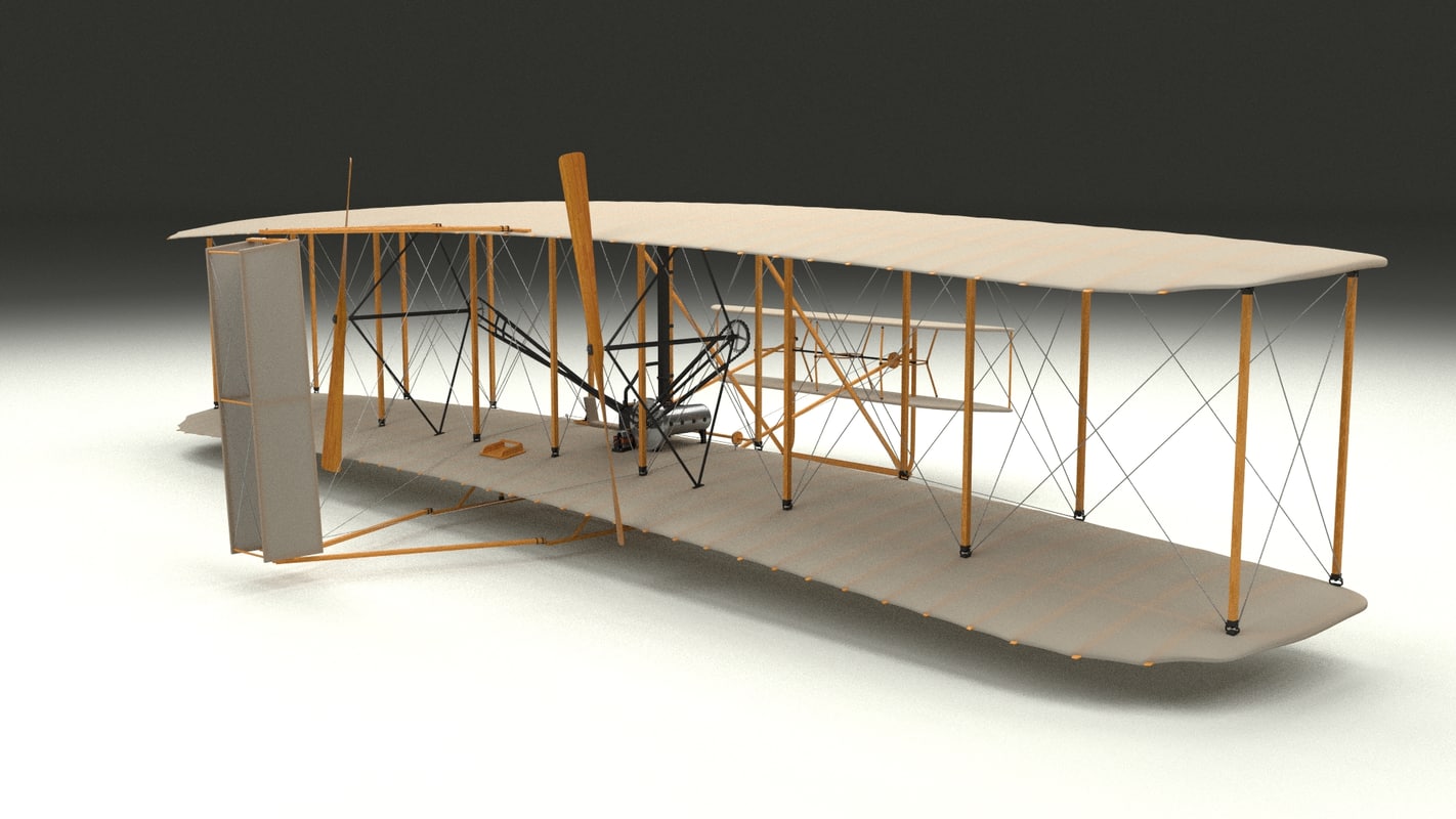 rigged wright flyer 3d model