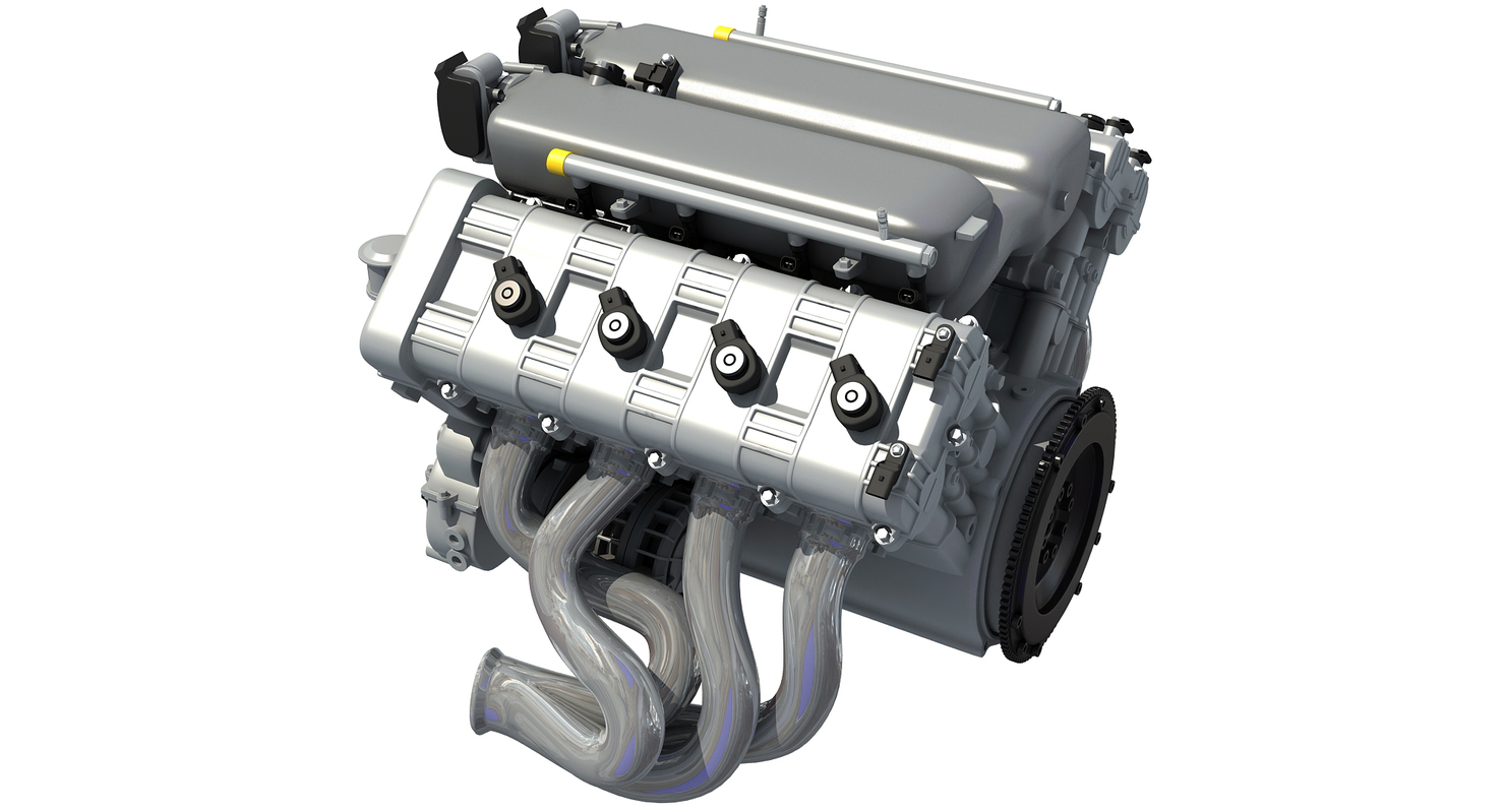 3d v engine model