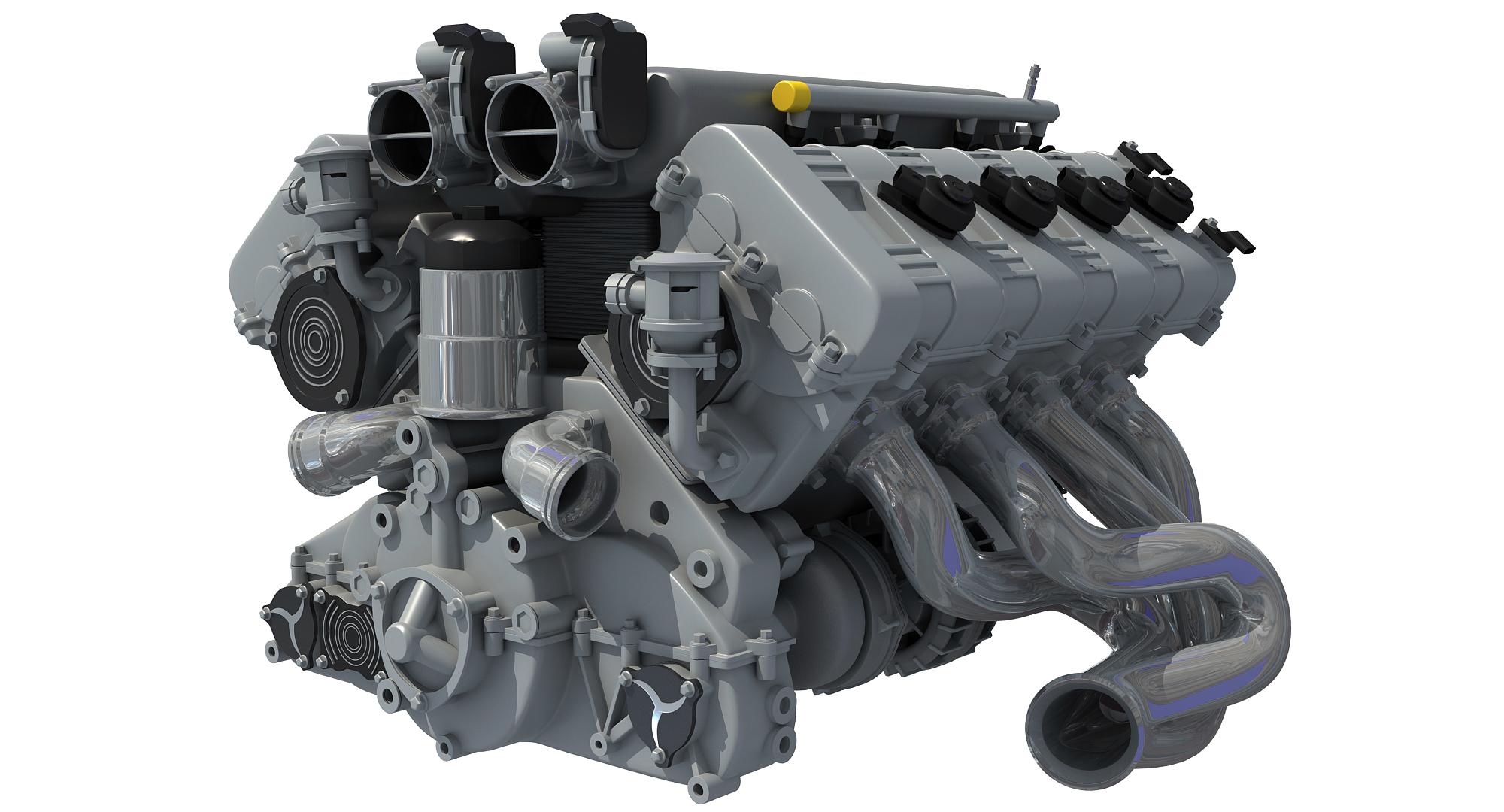 3d v engine model