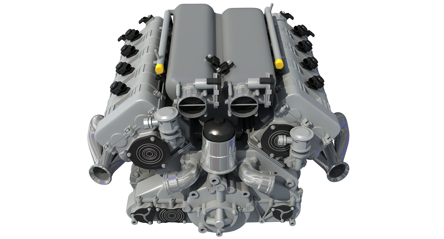 3d v engine model