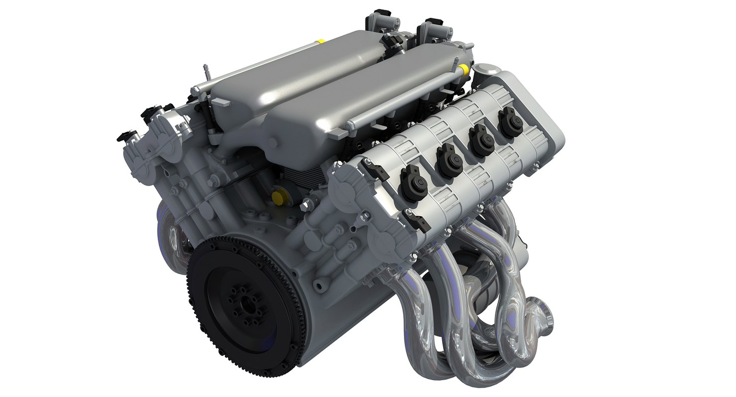 3d v engine model