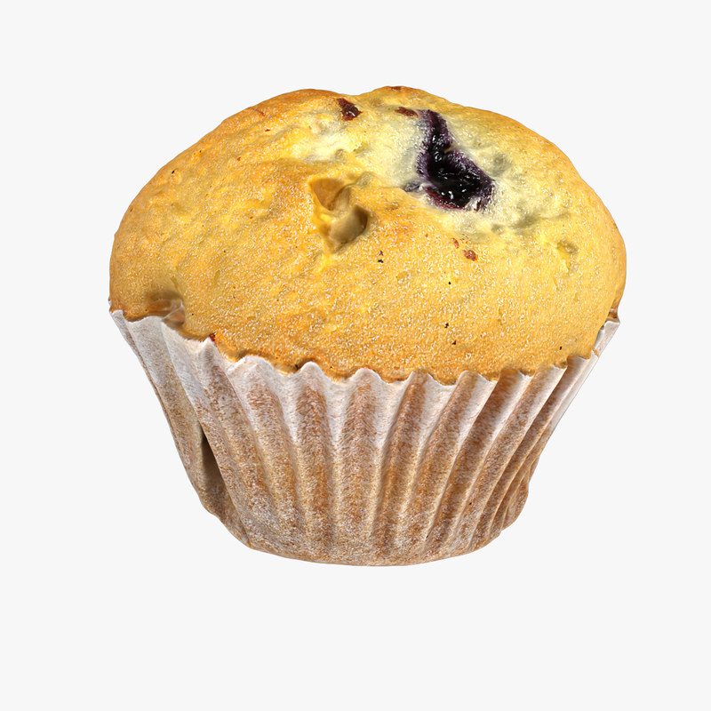 3d raspberry muffin model
