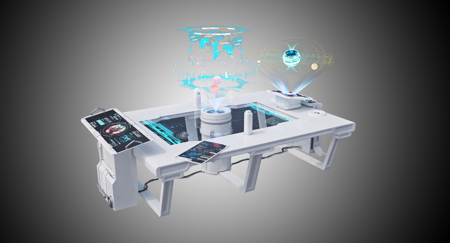 3d table 3 holograms