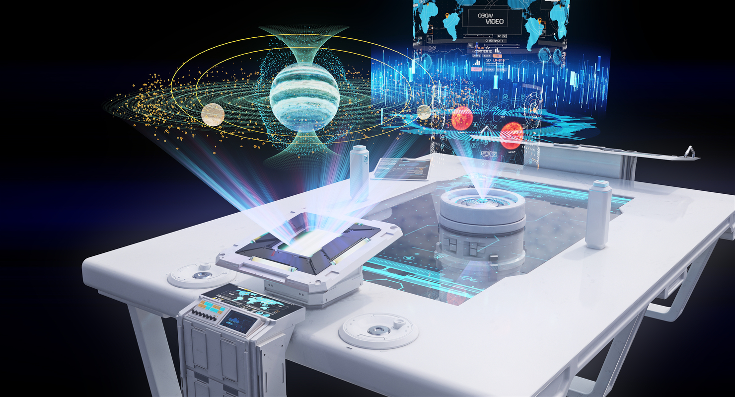 3d table 3 holograms