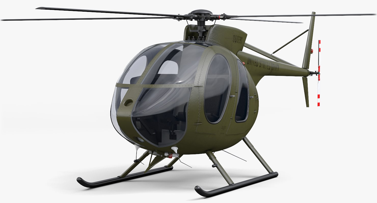 hughes md 500e 3d model