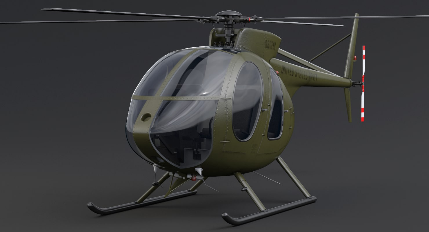 hughes md 500e 3d model