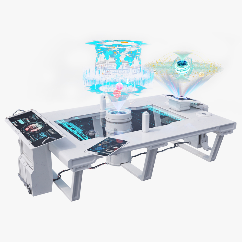 3d table 3 holograms