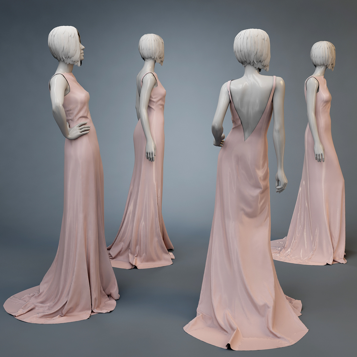 fbx dress mannequin silk