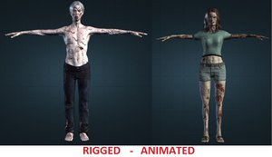3d model female zombie