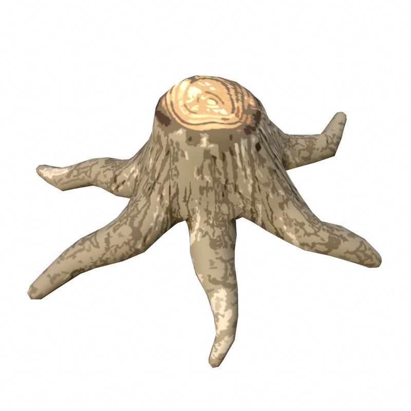 stylised tree stump 3d lwo