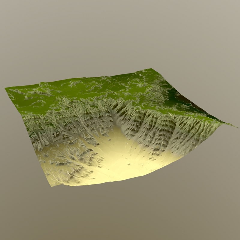 3d model hills cliffs terrain