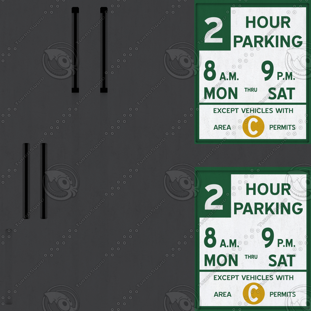 2 hour parking sign max