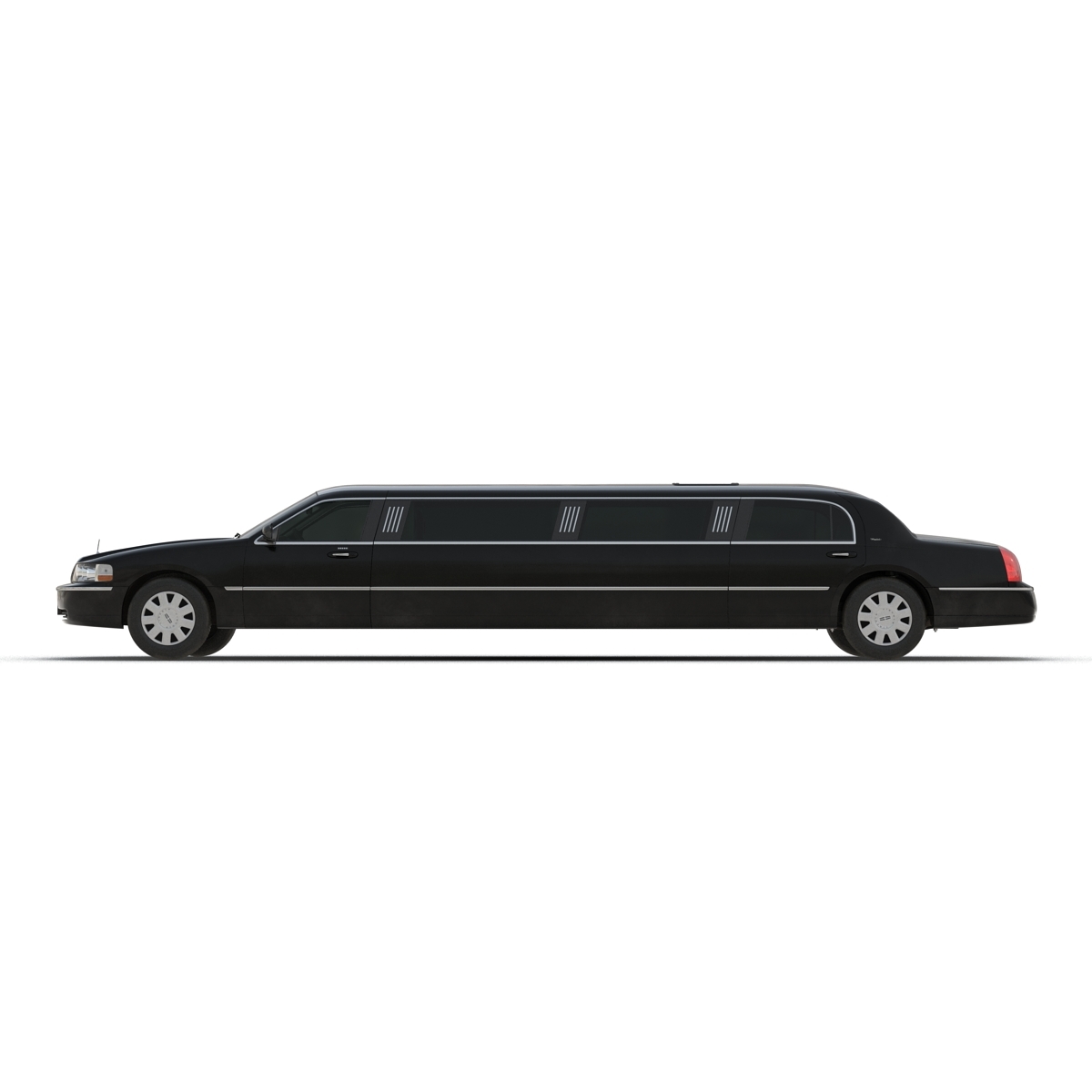 3d stretch car limousine black