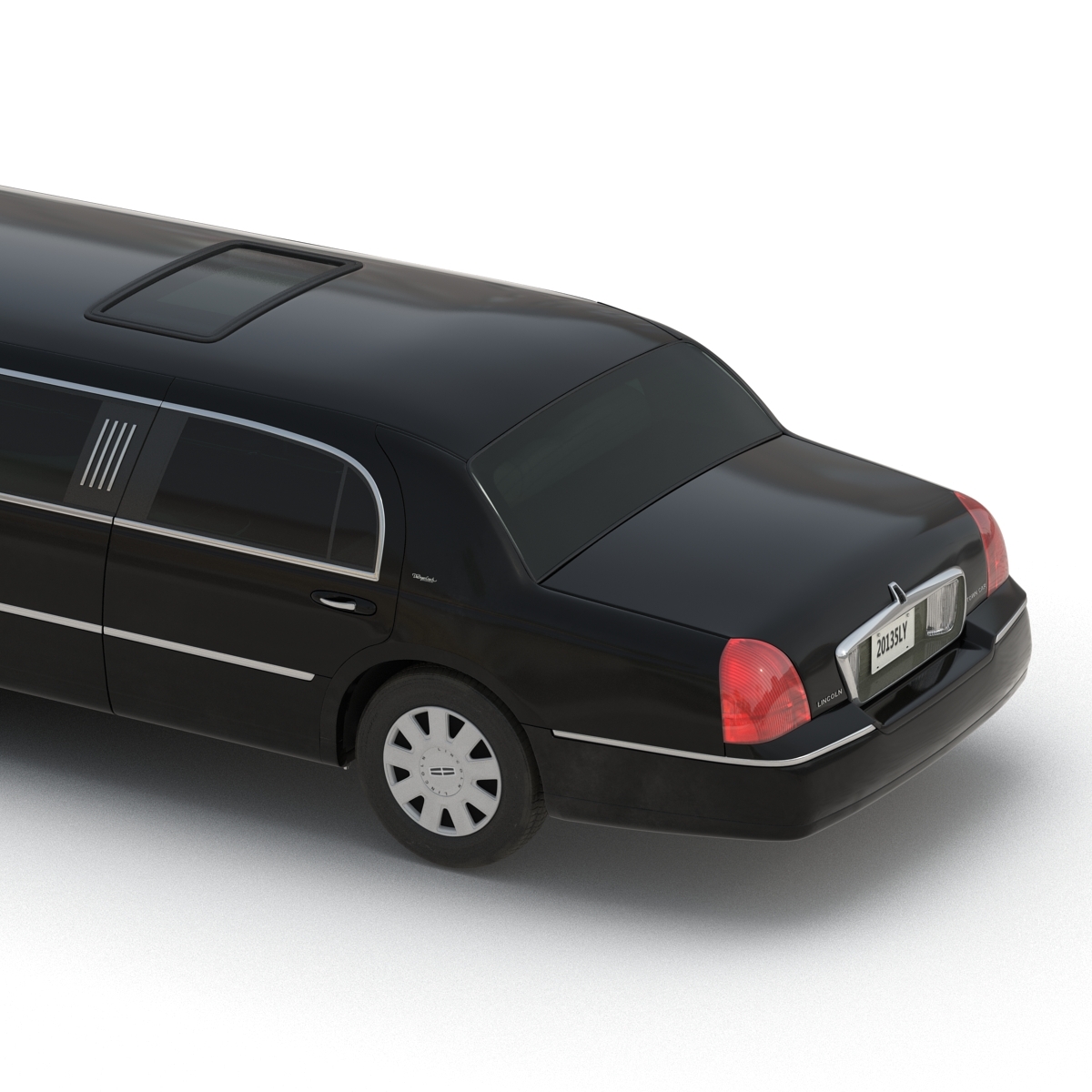 3d stretch car limousine black