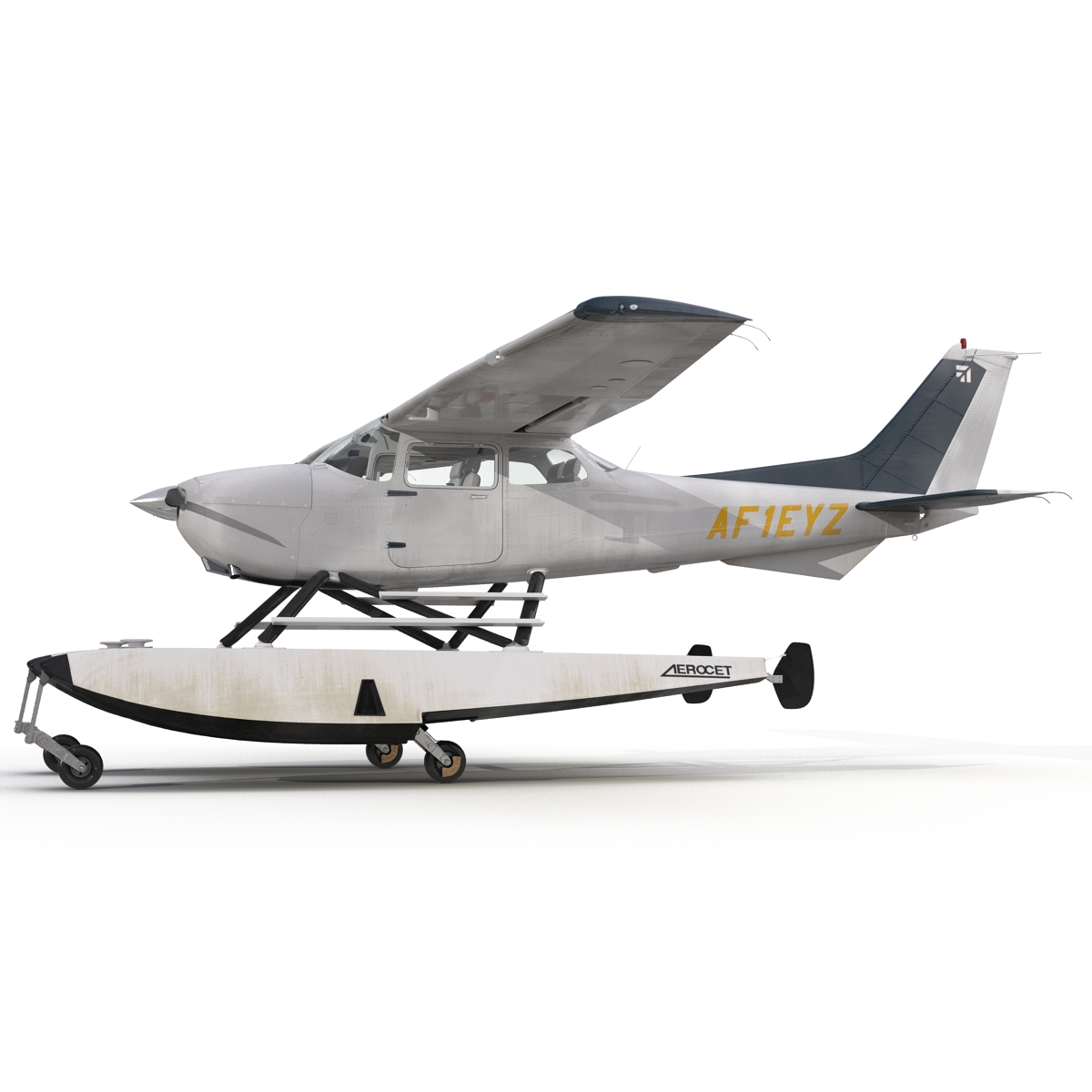 cessna 172 seaplane 3d model